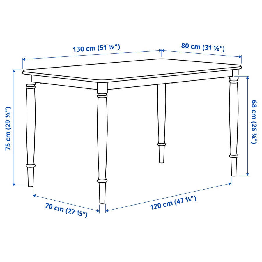 DANDERYD / SKOGSTA sto i 4 stolice, borov furnir crna/crna, 130 cm - IKEA