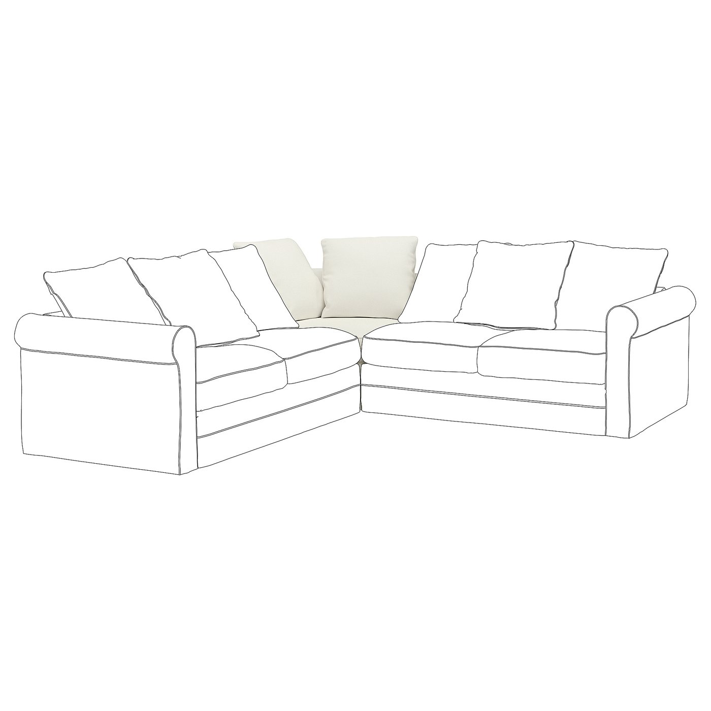 GRÖNLID Ugaono sedište, Inseros bela | MONTIKEA