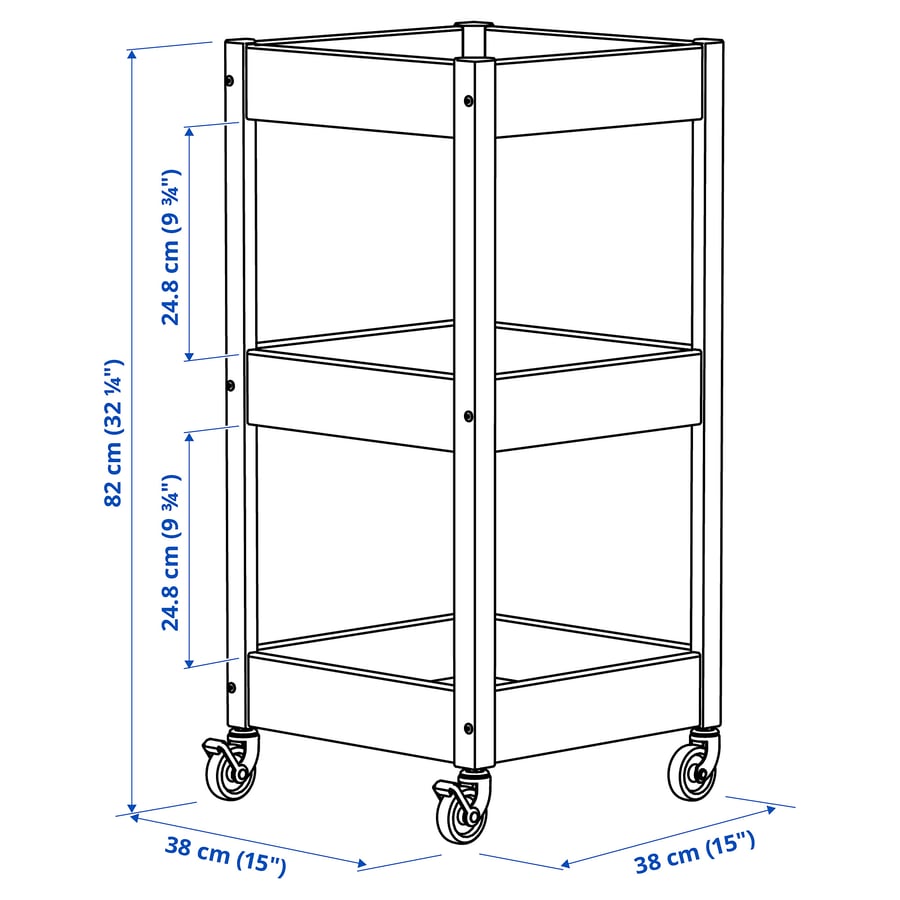 LOSHULT عربة, صنوبر, ‎38x38x82 سم‏ - IKEA