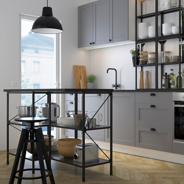 ENHET Kitchen island, anthracite, 123x63.5x91 cm - IKEA