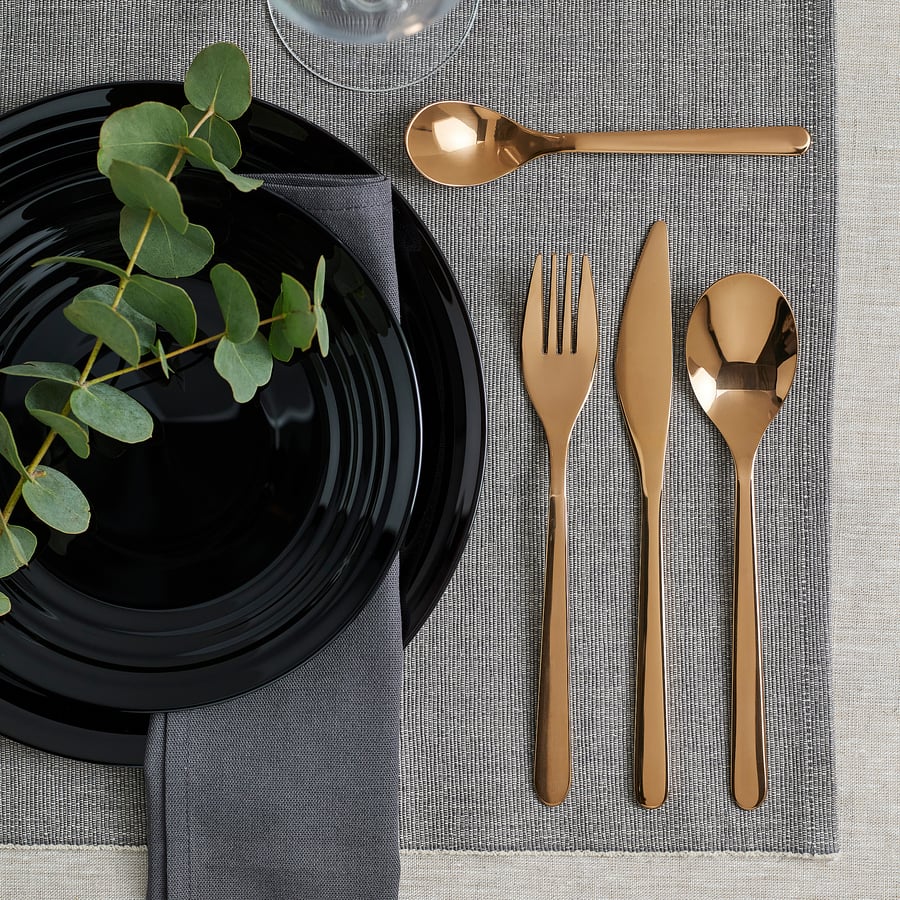 24 Piece Rose Gold Colour Cutlery Set from FÖRNUFT - IKEA