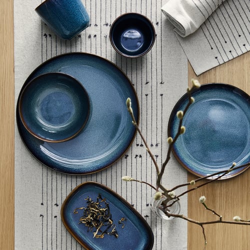 Ocean Blue Glazed Stoneware Side Plate 20 cm - IKEA
