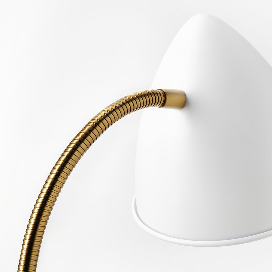 ISNÅLEN LED work lamp, white/brass-colour - IKEA