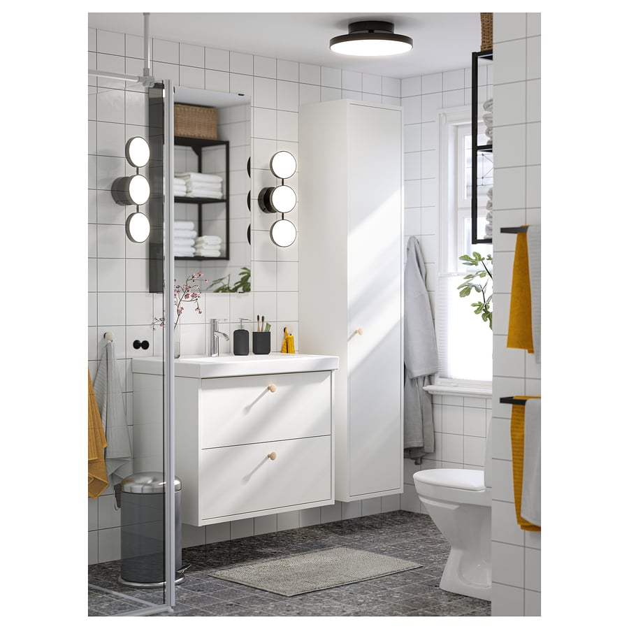 KABOMBA LED ceiling lamp, matt/black, 36 cm - IKEA