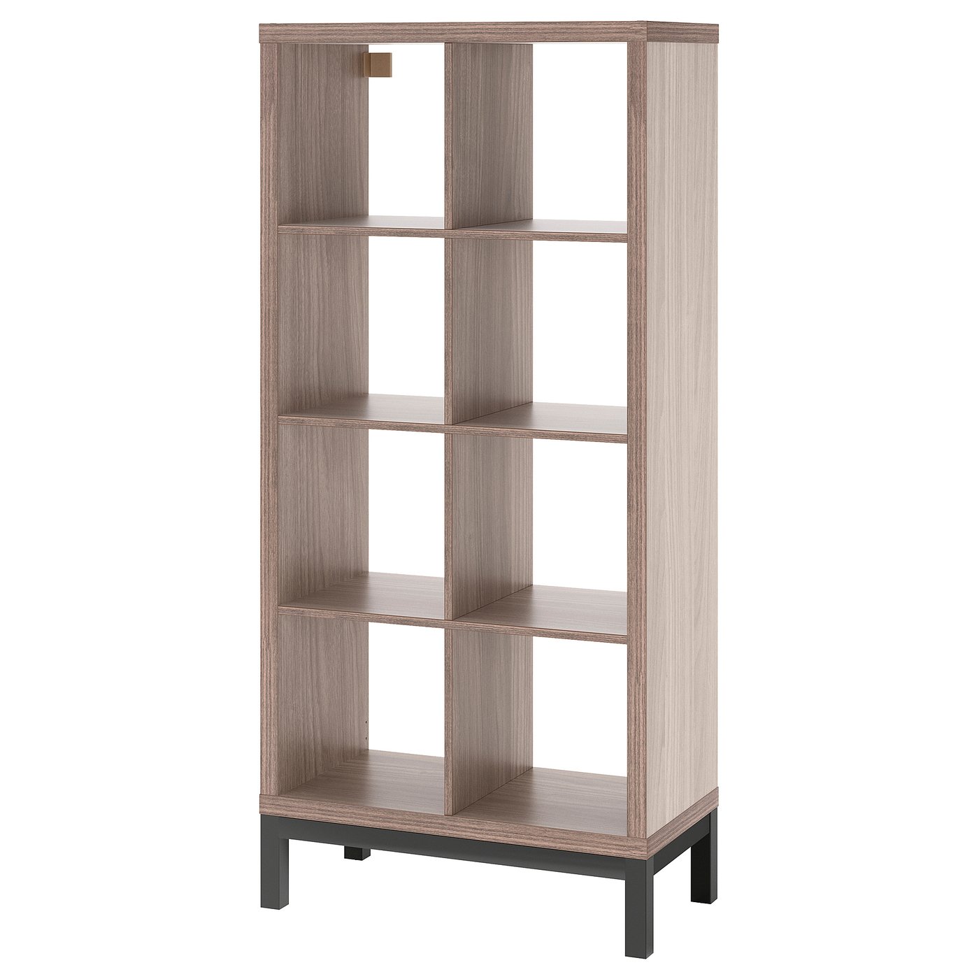 KALLAX shelving unit with underframe, walnut effect/light grey black ...
