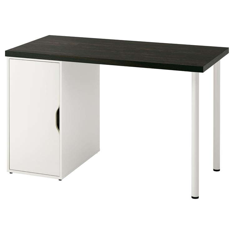 LAGKAPTEN / ALEX desk, black-brown/white, 120x60 cm - IKEA