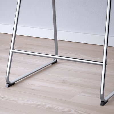 LILLÅNÄS bar stool, chrome-plated/Gunnared dark grey, 63 cm - IKEA