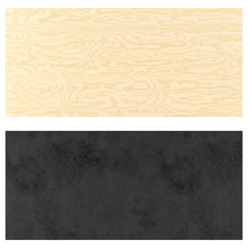 LYSEKIL wall panel, double sided black/plywood effect, 119.6x55 cm - IKEA