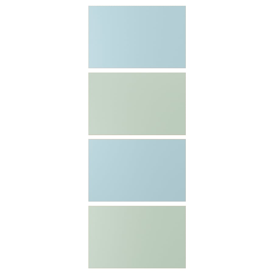 MEHAMN 4 panels for sliding door frame, light blue/light green, 75x201 ...