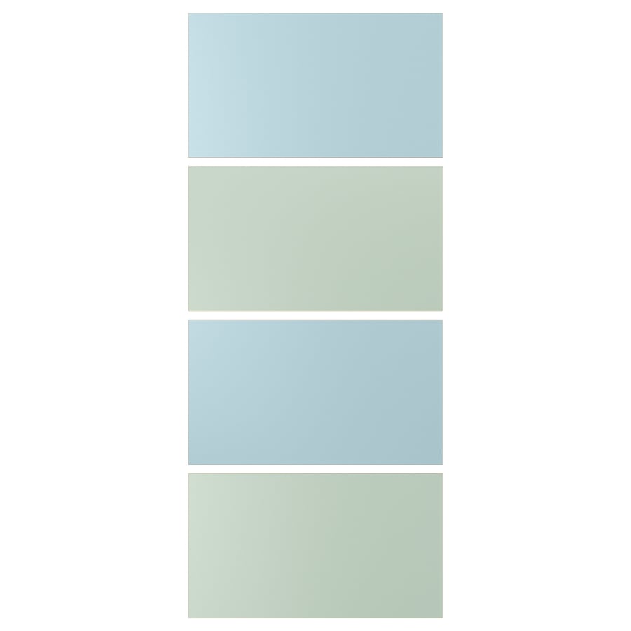 MEHAMN 4 panels for sliding door frame, light blue/light green, 100x236 ...