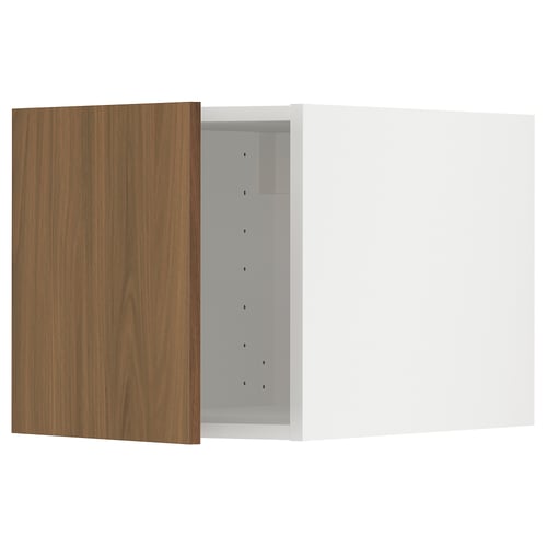METOD top cabinet, white/Tistorp brown walnut effect, 40x40 cm - IKEA