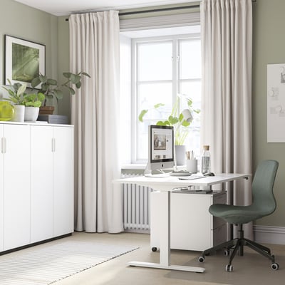 RODULF desk sit/stand, electric/white, 140x80 cm - IKEA