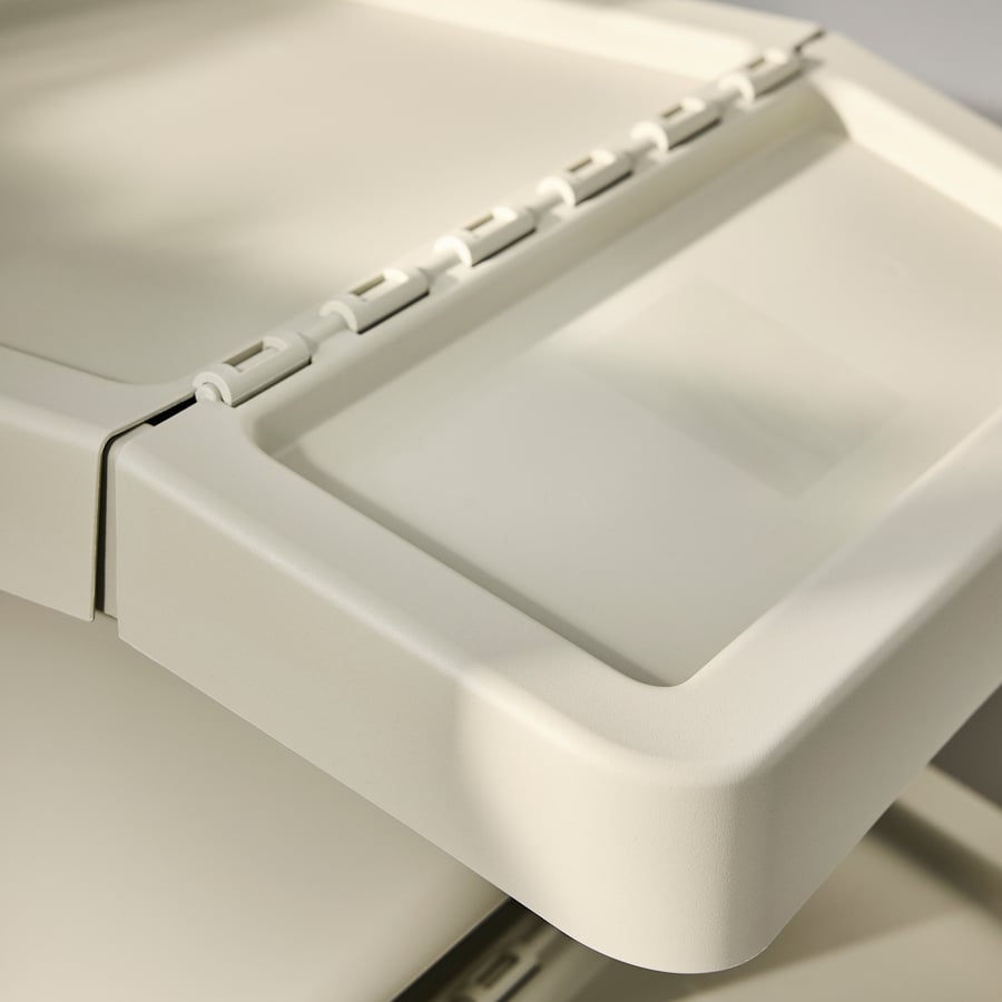 SORTERA sorting bin with lid, beige, 37 l - IKEA