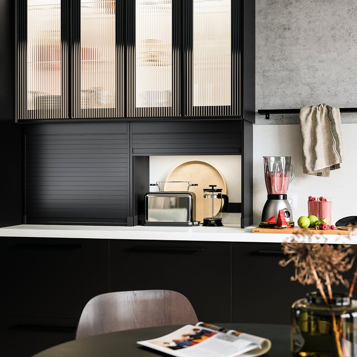 TITTEBO tambour storage f small appliances, black, 60 cm - IKEA