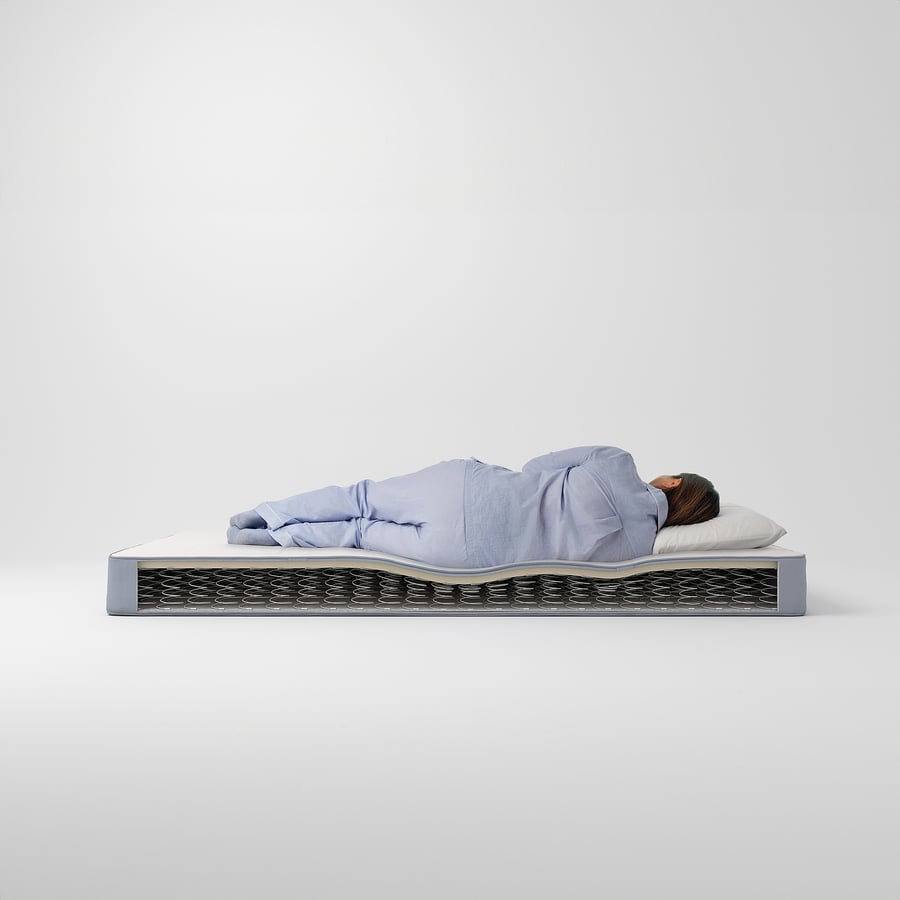 VESTMARKA sprung mattress, extra firm/light blue, 160x200 cm - IKEA