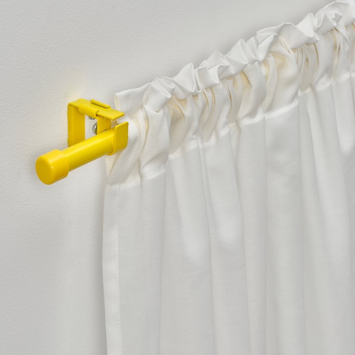 BEKRÄFTA curtain rod set, yellow, 120-210 cm19 mm - IKEA Sweden