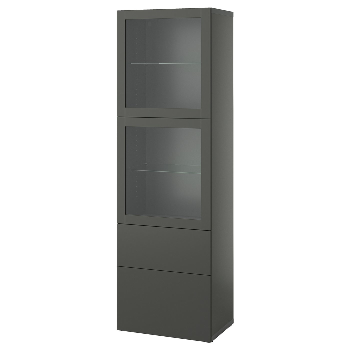 BESTÅ storage combination w glass doors, dark grey Lappviken/Sindvik ...