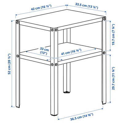 KNARREVIK bedside table, black, 42x34 cm - IKEA Sweden