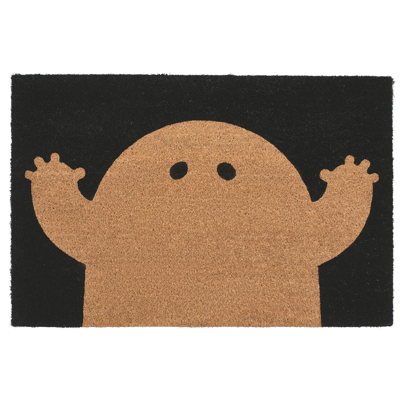 KUSTFYR door mat, ghost pattern black/natural, 60x90 cm - IKEA Sweden