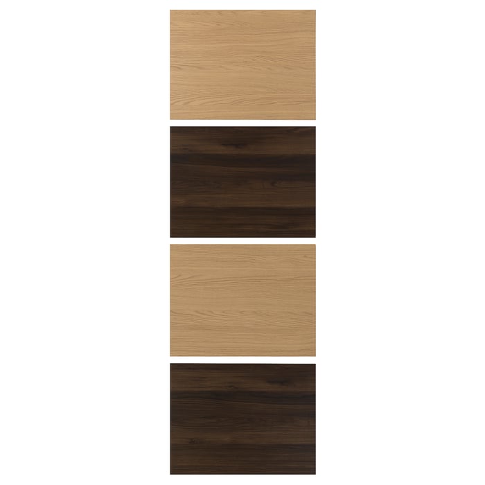 MEHAMN 4 panels for sliding door frame, dark brown oak effect/oak ...
