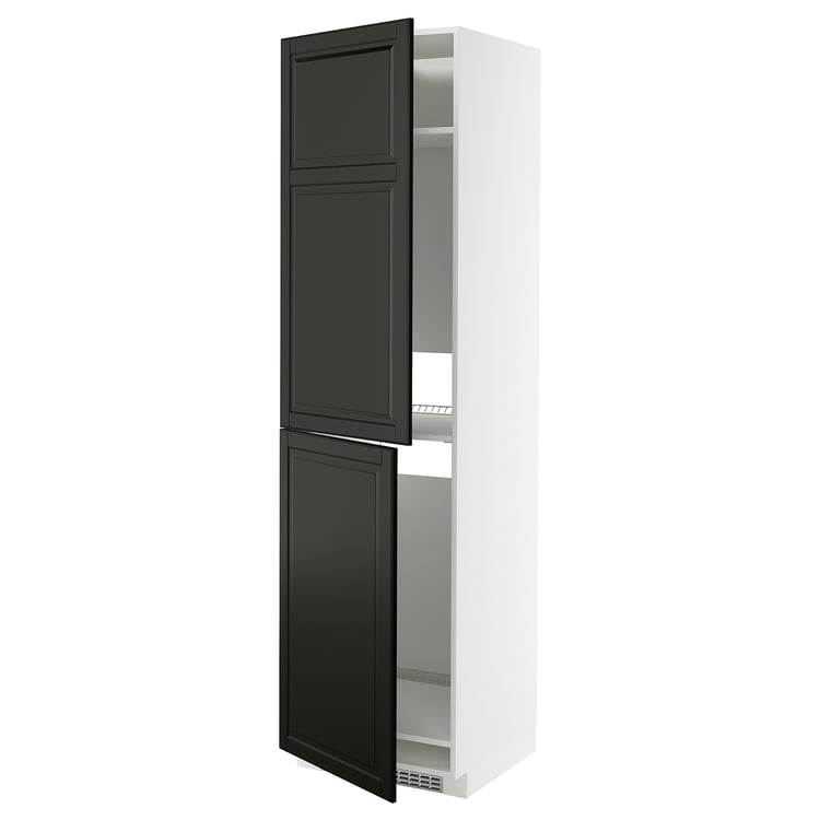 METOD high cabinet for fridge/freezer, white/Bodbyn black, 60x60x220 cm ...