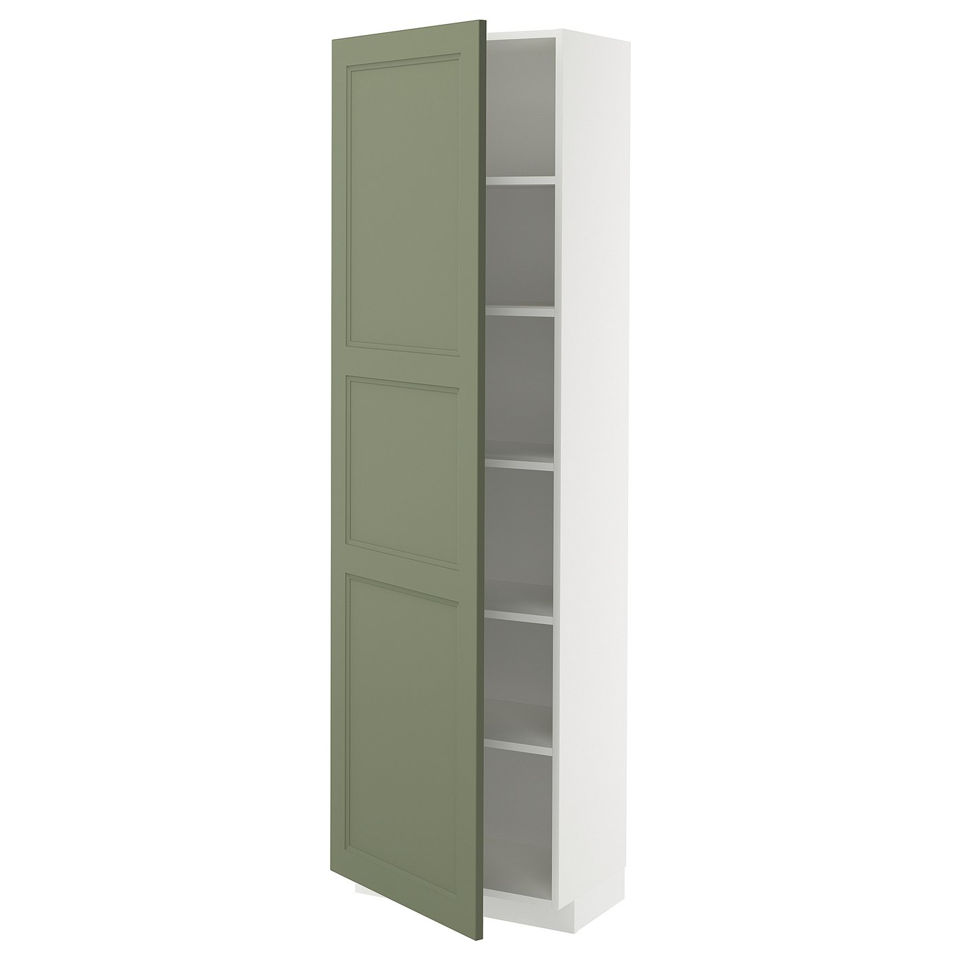 METOD high cabinet with shelves, white/Axstad grey-green, 60x37x200 cm ...