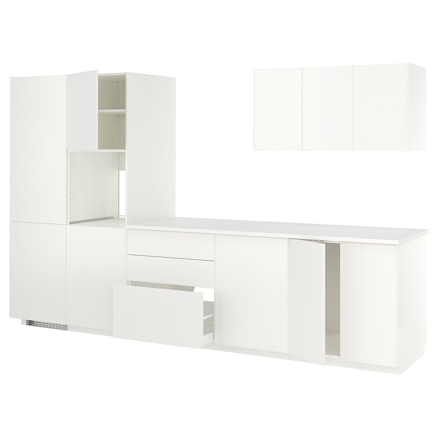 METOD kitchen, white/Veddinge white, 346x60x208 cm - IKEA Sweden