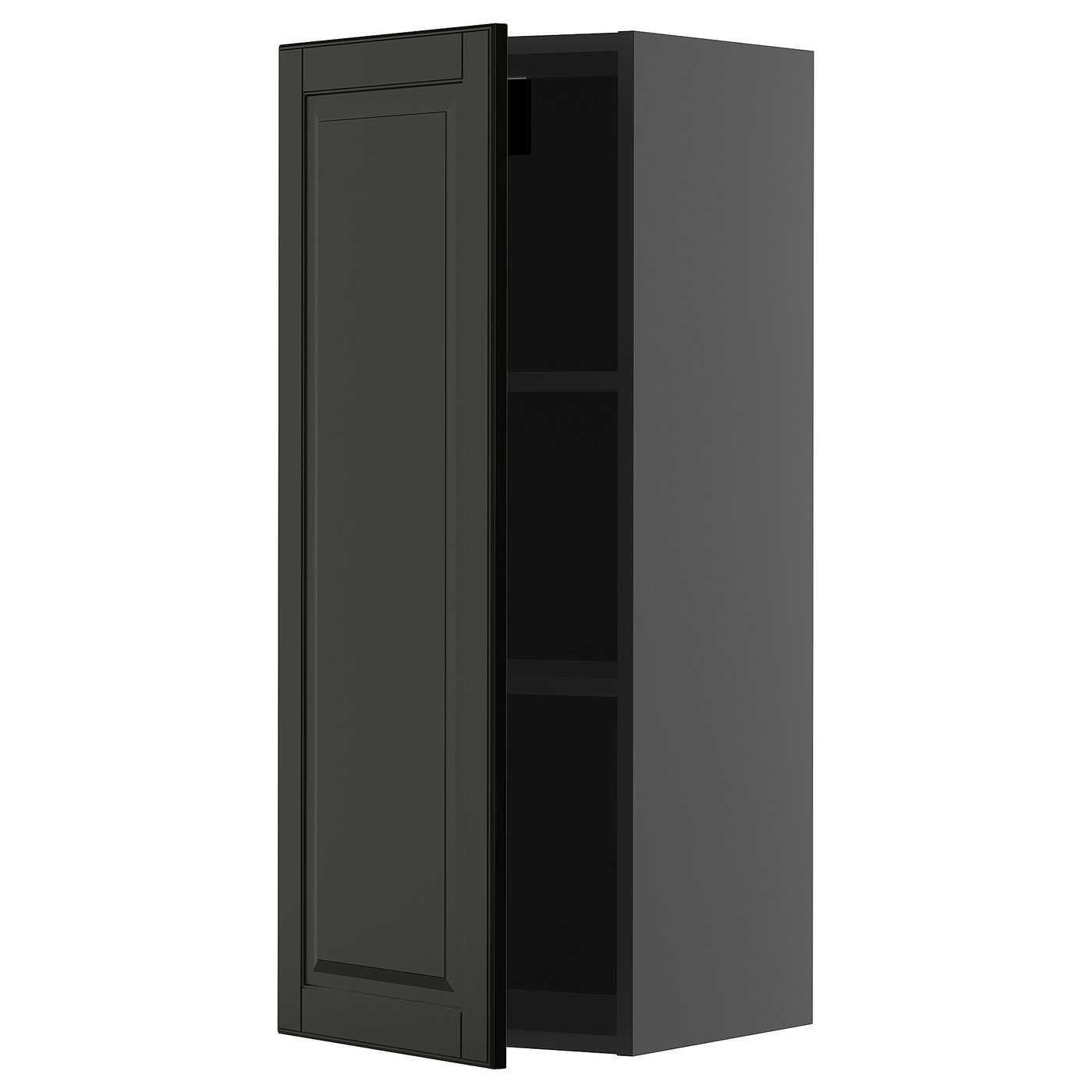 METOD wall cabinet with shelves, black-grey/Bodbyn black, 40x100 cm ...