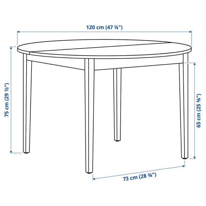 NÄSINGE table, white, 120 cm - IKEA Sweden
