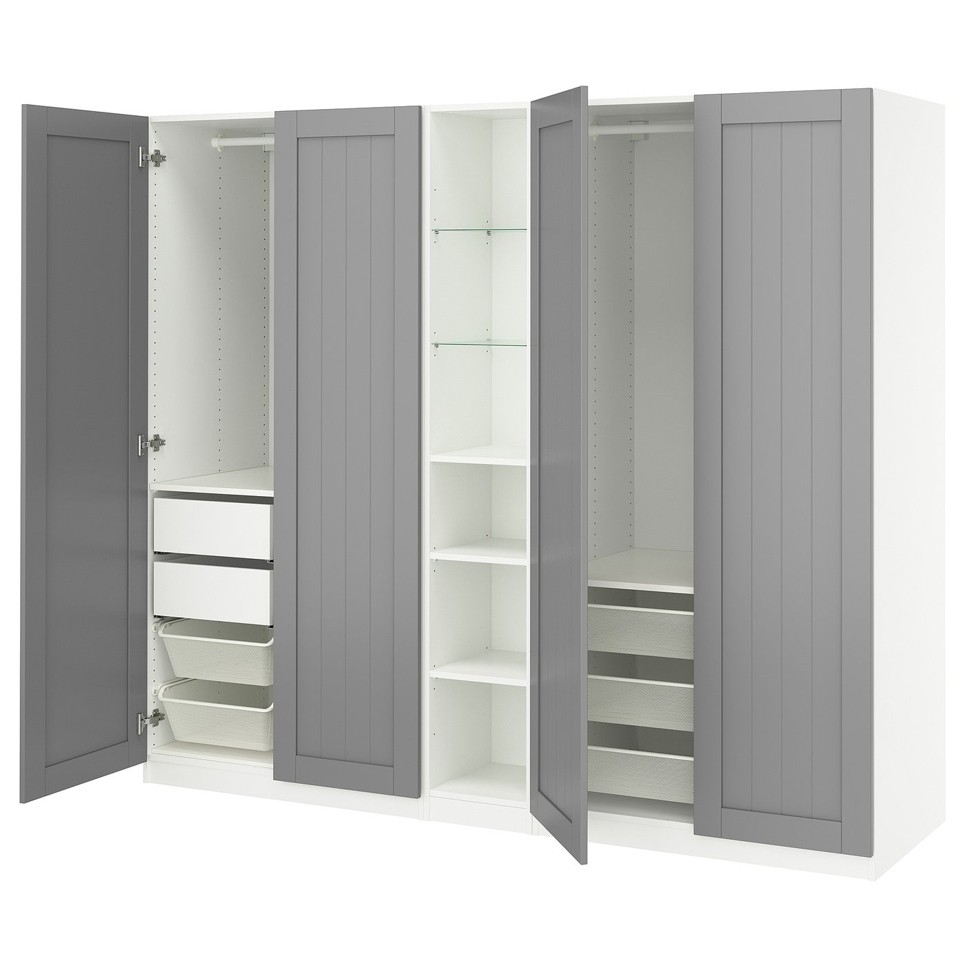 PAX / GULLABERG wardrobe combination, grey grey/white, 235x60x201 cm ...