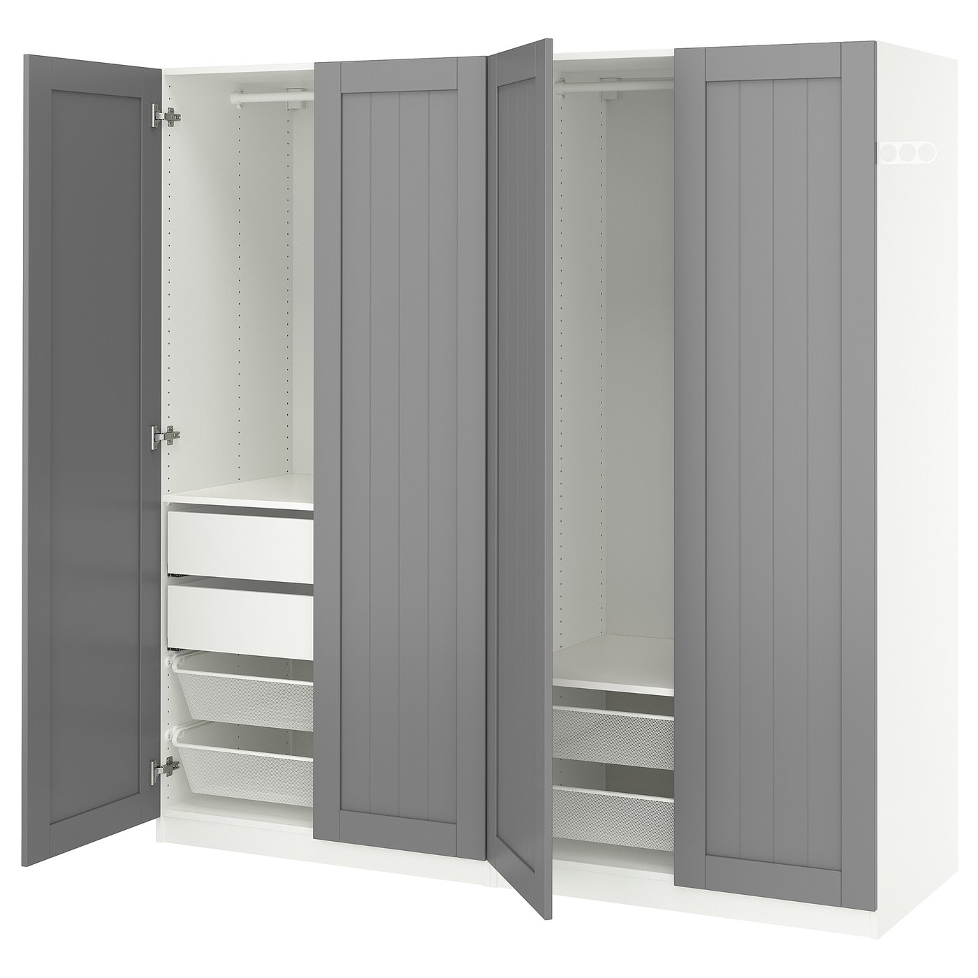 PAX / GULLABERG wardrobe combination, white/grey, 200x60x201 cm - IKEA ...