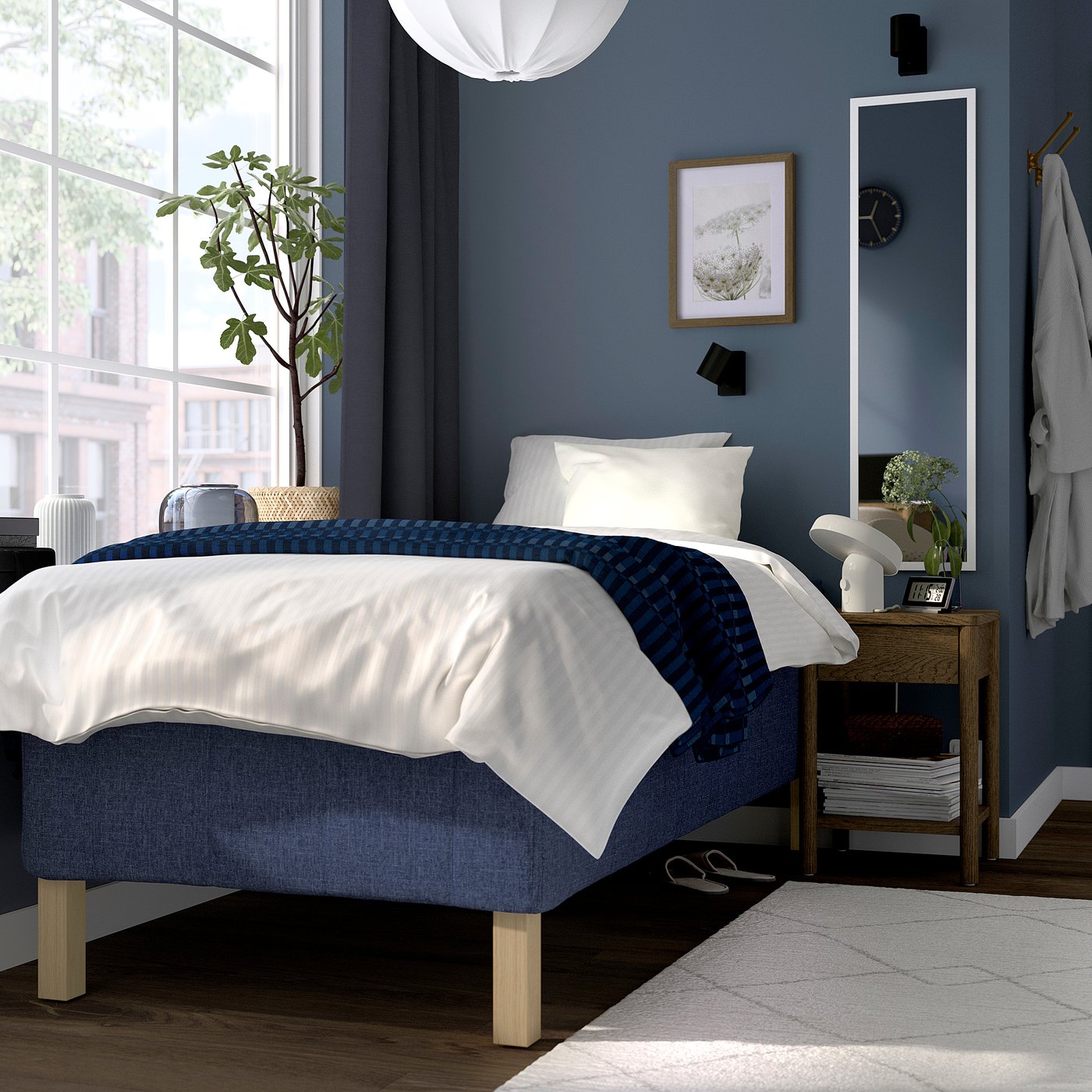 RISHÖJDEN pocket spring mattress bse, 7 zones, incl leg medium firm ...