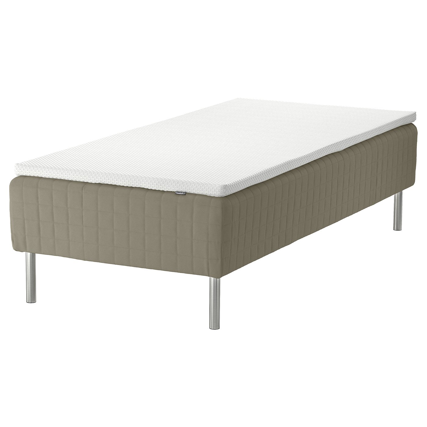 SKÅRER sprung base incl. mattress pad, medium firm dark beige ...