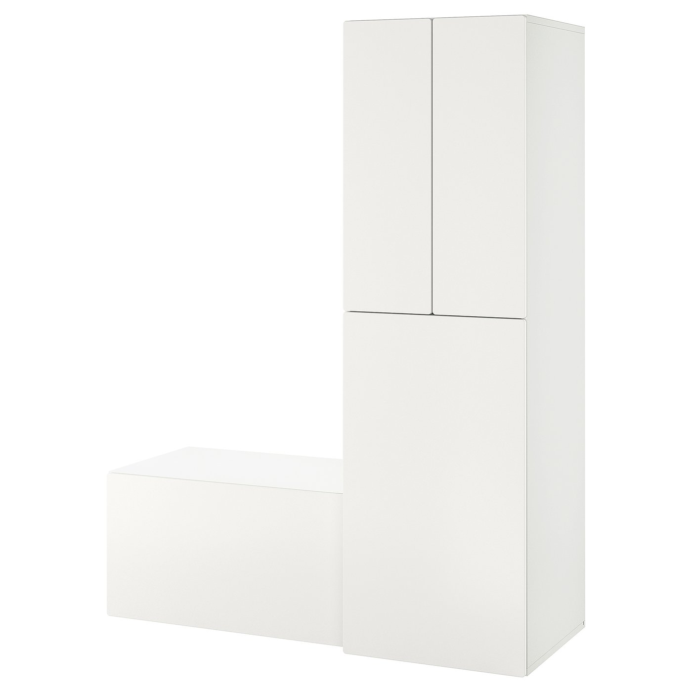 SMÅSTAD wardrobe with pull-out unit, white white/with storage bench ...