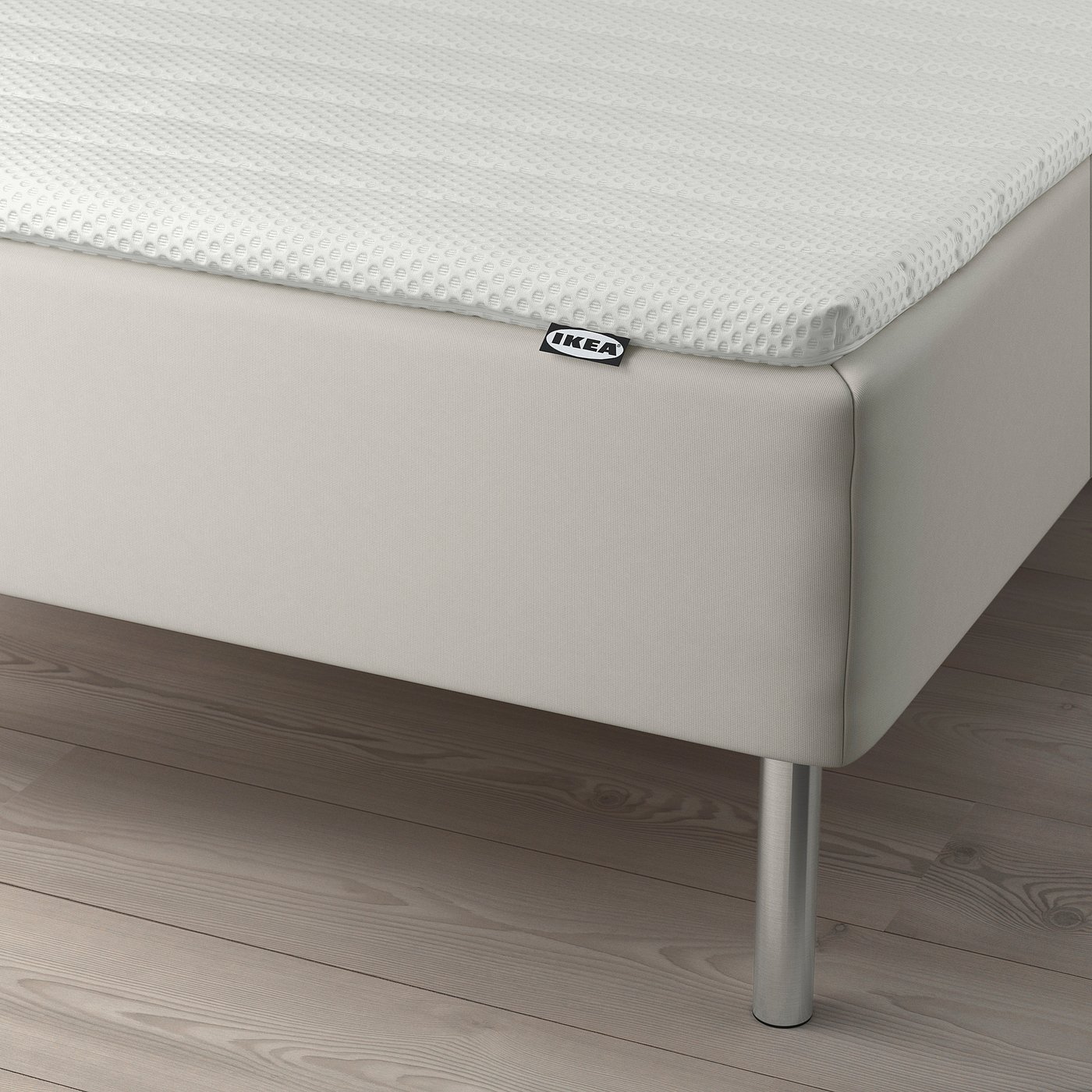 SNARUM sprung base incl. mattress pad, medium firm beige/Nisseholm ...