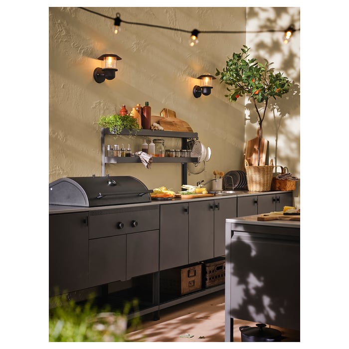 BÅTSKÄR påbyggnadsenhet med hyllplan, utomhus/mörkgrå, 120x70 cm - IKEA