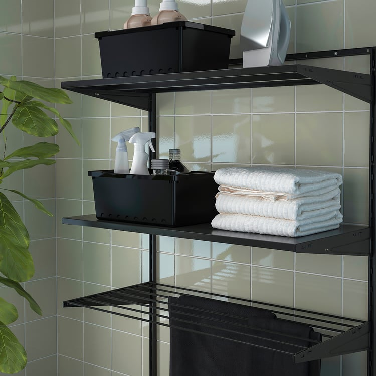 BOAXEL hyllplan, metall antracit, 80x40 cm - IKEA