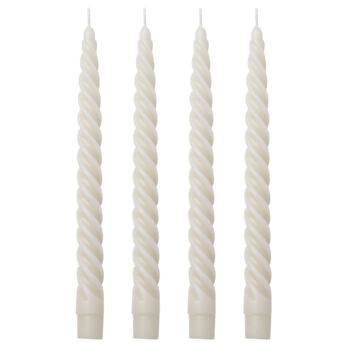 CONTORTATALL kronljus utan doft, vriden/off-white, 25 cm - IKEA
