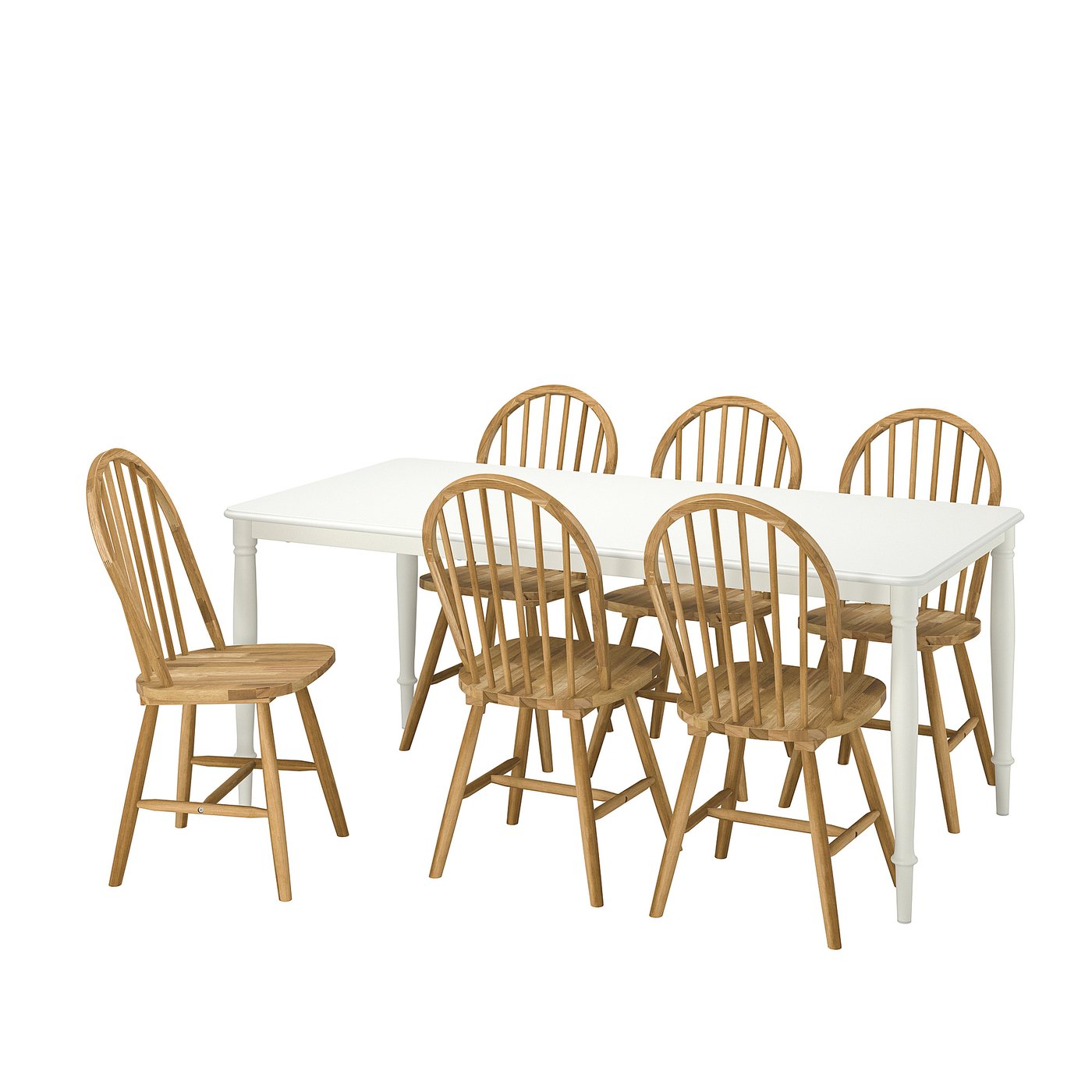 DANDERYD / SKOGSTA bord och 6 stolar, vit/akacia, 180 cm - IKEA