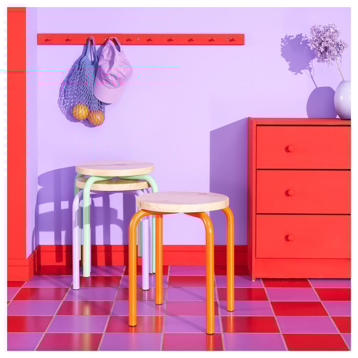 DOMSTEN pall, orange/furu - IKEA