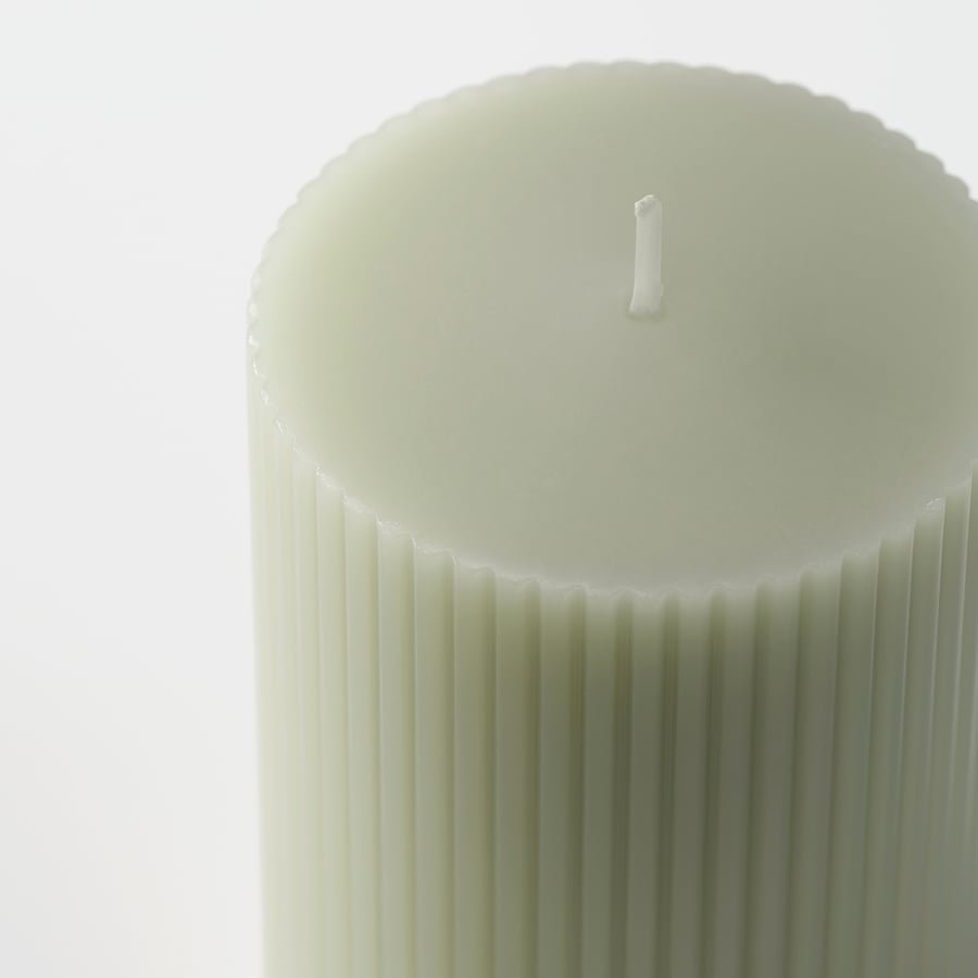GLASBJÖRK blockljus utan doft, ljust gråbeige, 30 tim. - IKEA