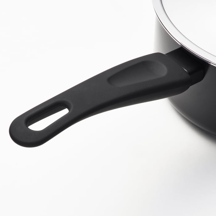 HEMLAGAD kastrull med lock, non-stick beläggning svart, 2 l - IKEA