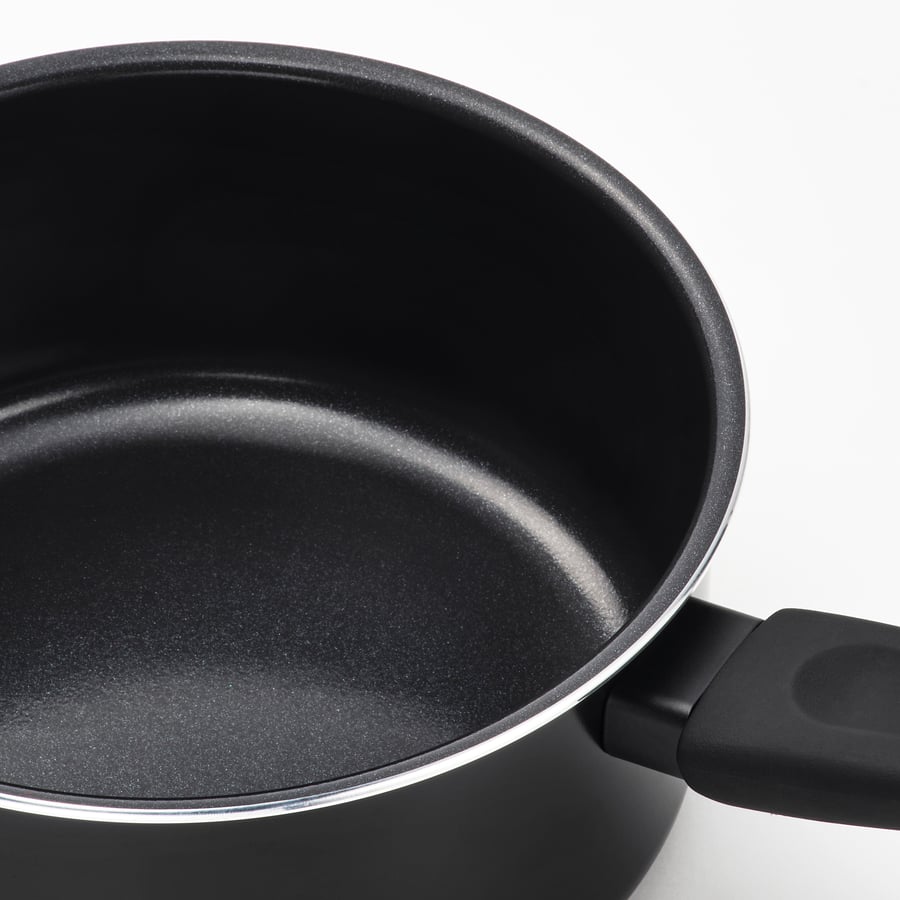 HEMLAGAD kastrull med lock, non-stick beläggning svart, 2 l - IKEA