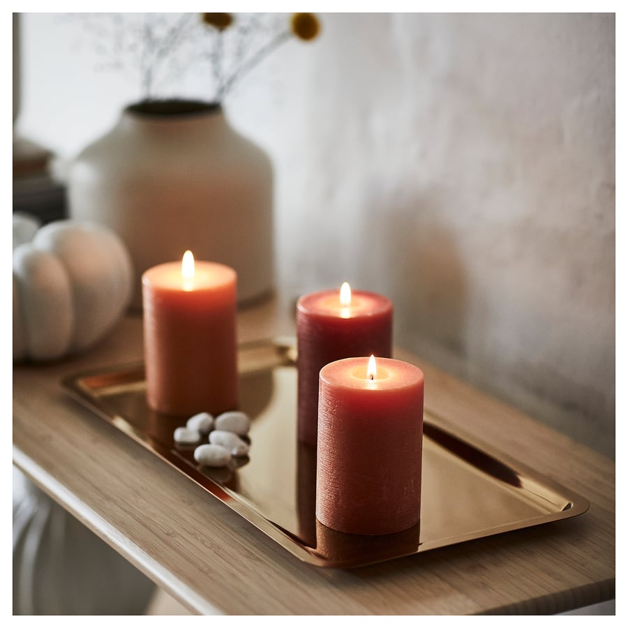 HÖSTAGILLE blockljus utan doft, 10 cm - höstlig Halloween - IKEA