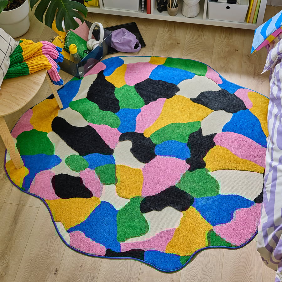 IDROTTSHALL Matta, flerfärgad, 150x150 cm - IKEA