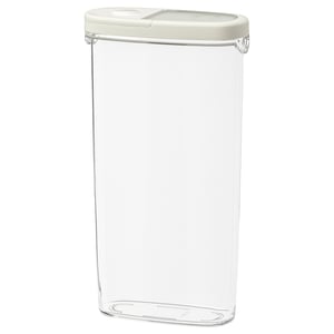 IKEA 365+ Burk med lock för torrvaror, transparent, vit, Rymd: 2.3 l - IKEA