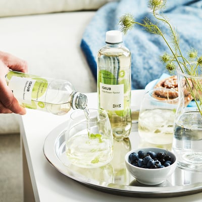 ISKUB kolsyrad läsk, flädersmak/med socker och sötningsmedel, 500 ml - IKEA