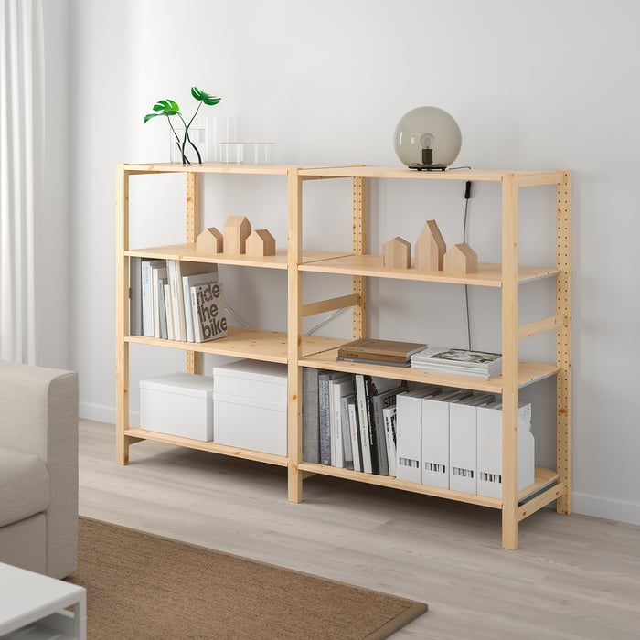 IVAR hyllsystem i trä som kan skräddarsys - IKEA