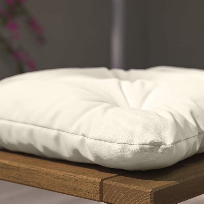 KUDDARNA stolsdyna, utomhus, ljust gråbeige, 36x32 cm - IKEA