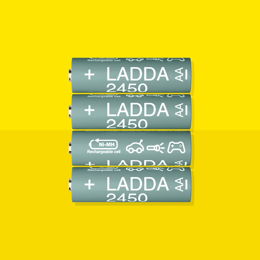 LADDA Laddningsbart batteri, HR06 AA 1.2V , 2450mAh - IKEA